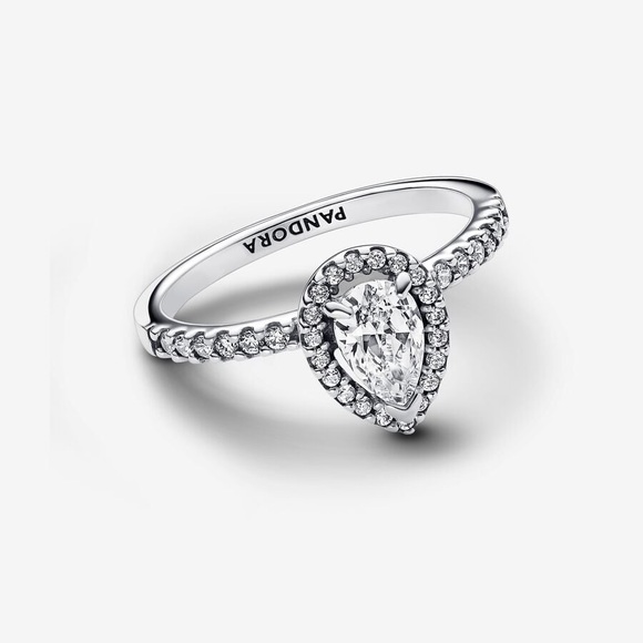 Pandora | Jewelry | Pandora 8 Sparkling Pear Halo Ring | Poshmark